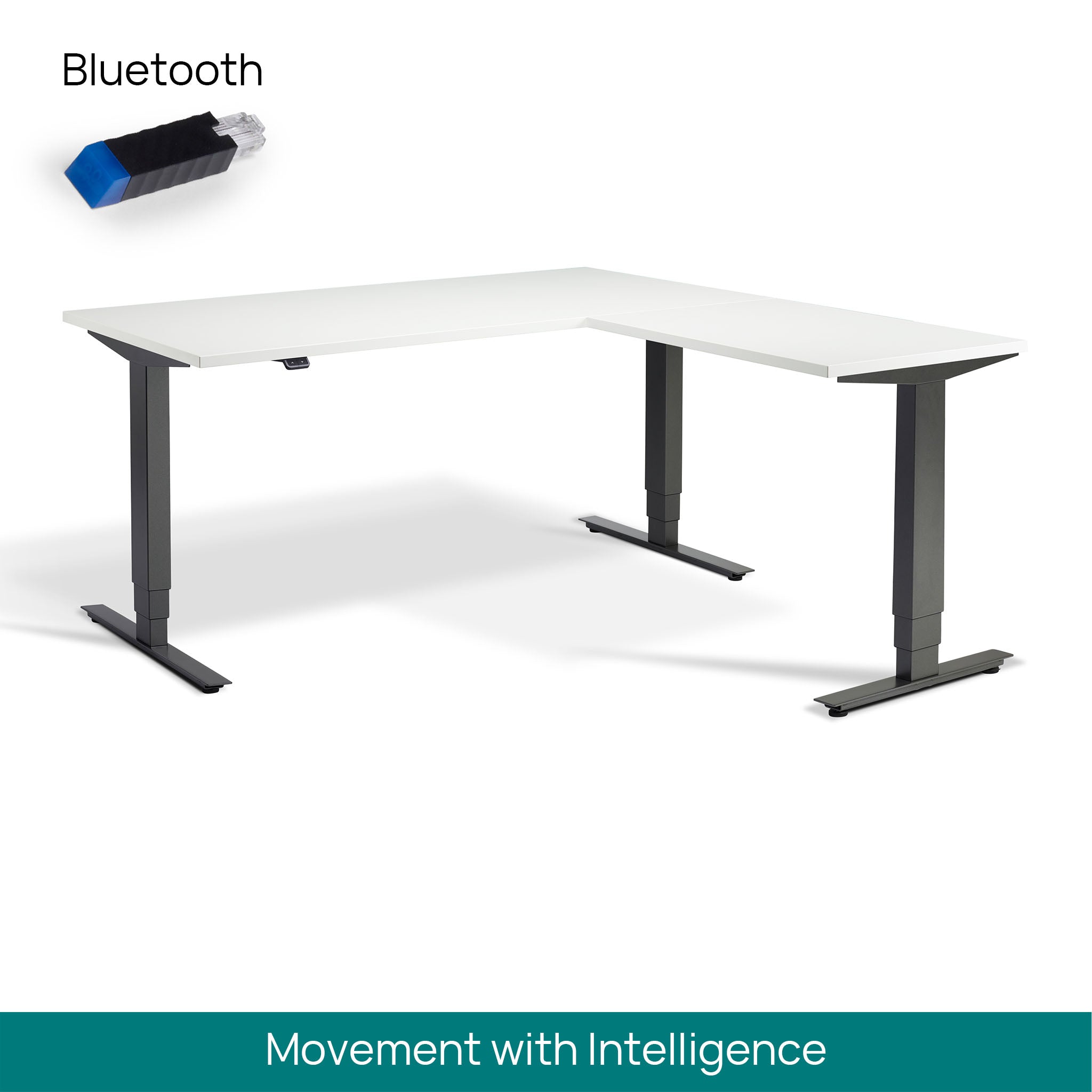 Atlas Standing Corner Desk | Bluetooth