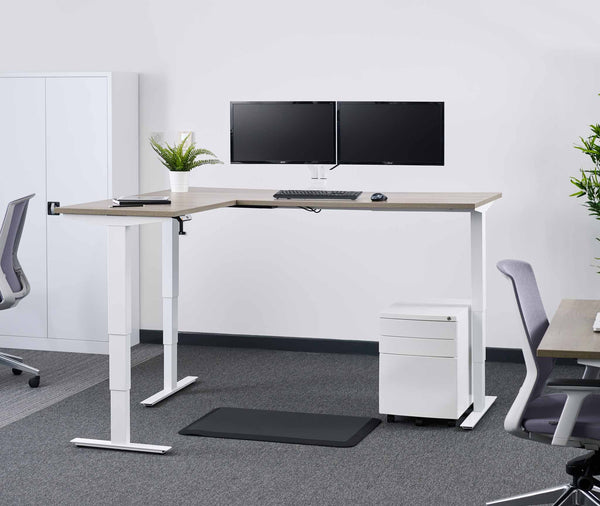 Atlas Triple Motor L-Shaped Corner Desk | Ergo Desks